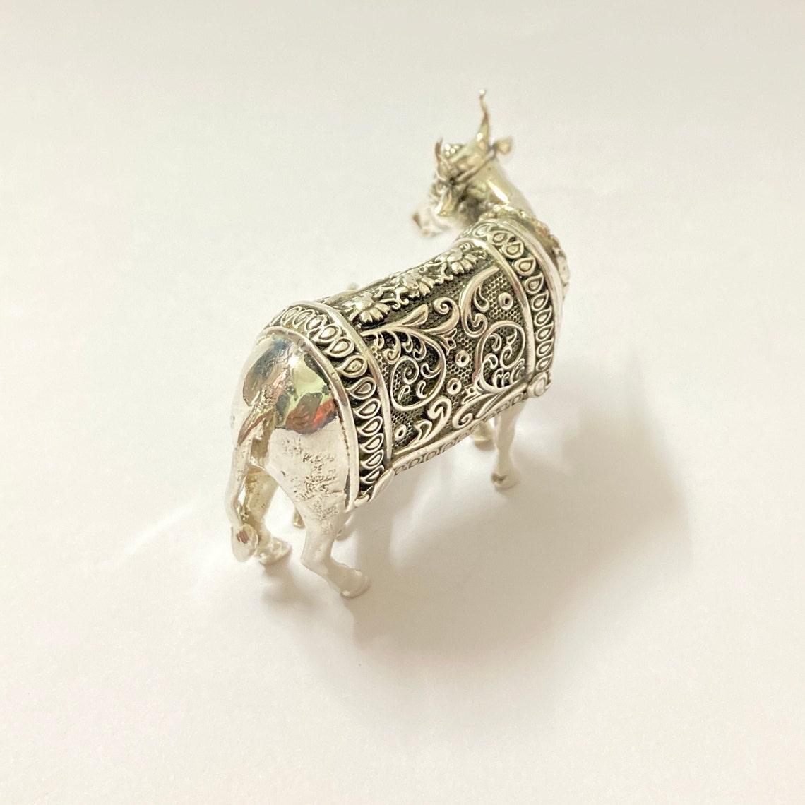 925 Sterling Silver Cow With Calf Idol / Kamdhenu Cow and Calf / Cow ...