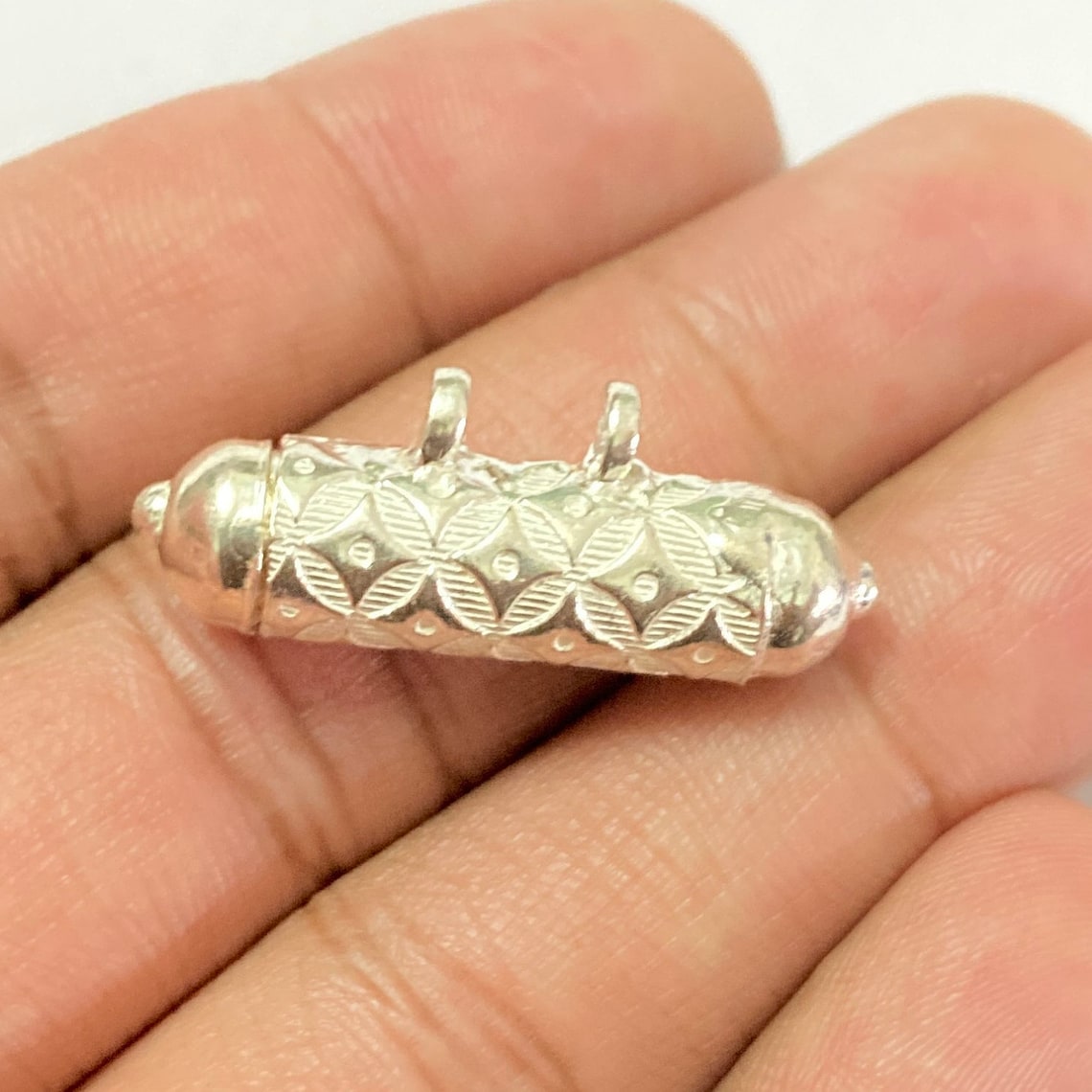 Silver Taweez With Black Thread Silver Locket Pendant | Etsy