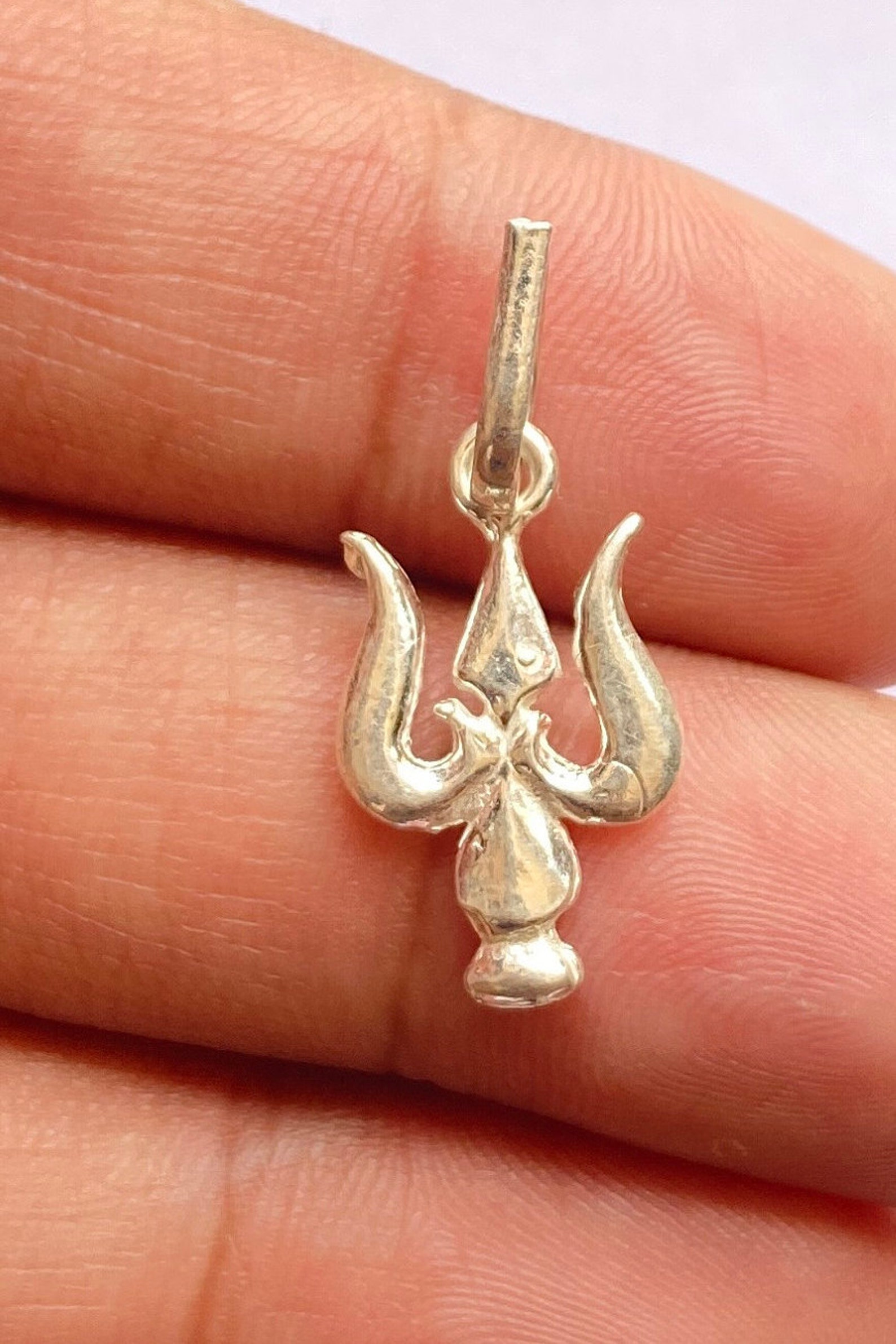 Pure Silver Trishul Pendant Silver Trishul Of Lord Shiva | Etsy