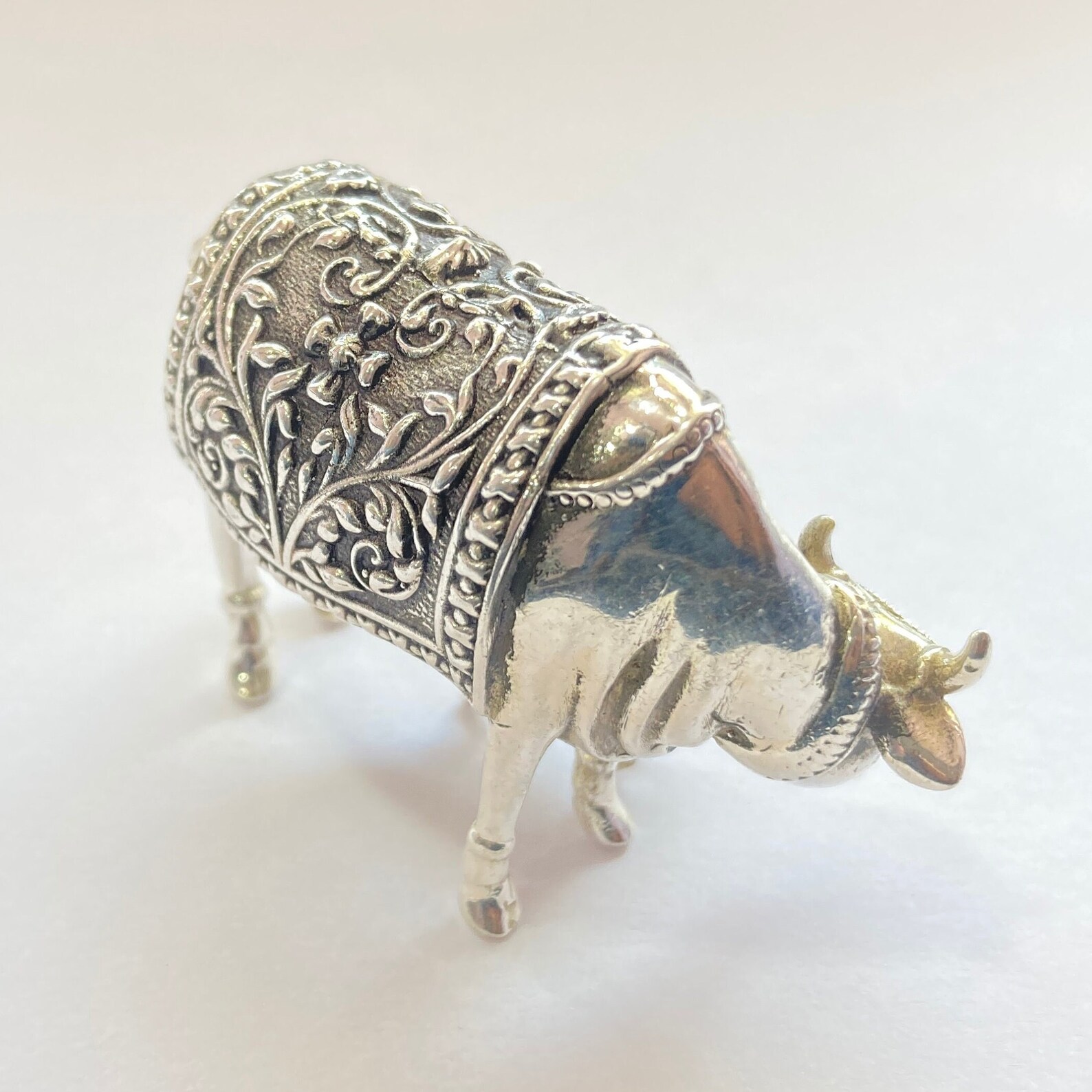 925 Sterling Silver Cow With Calf Idol / Silver Kamdhenu Cow - Etsy