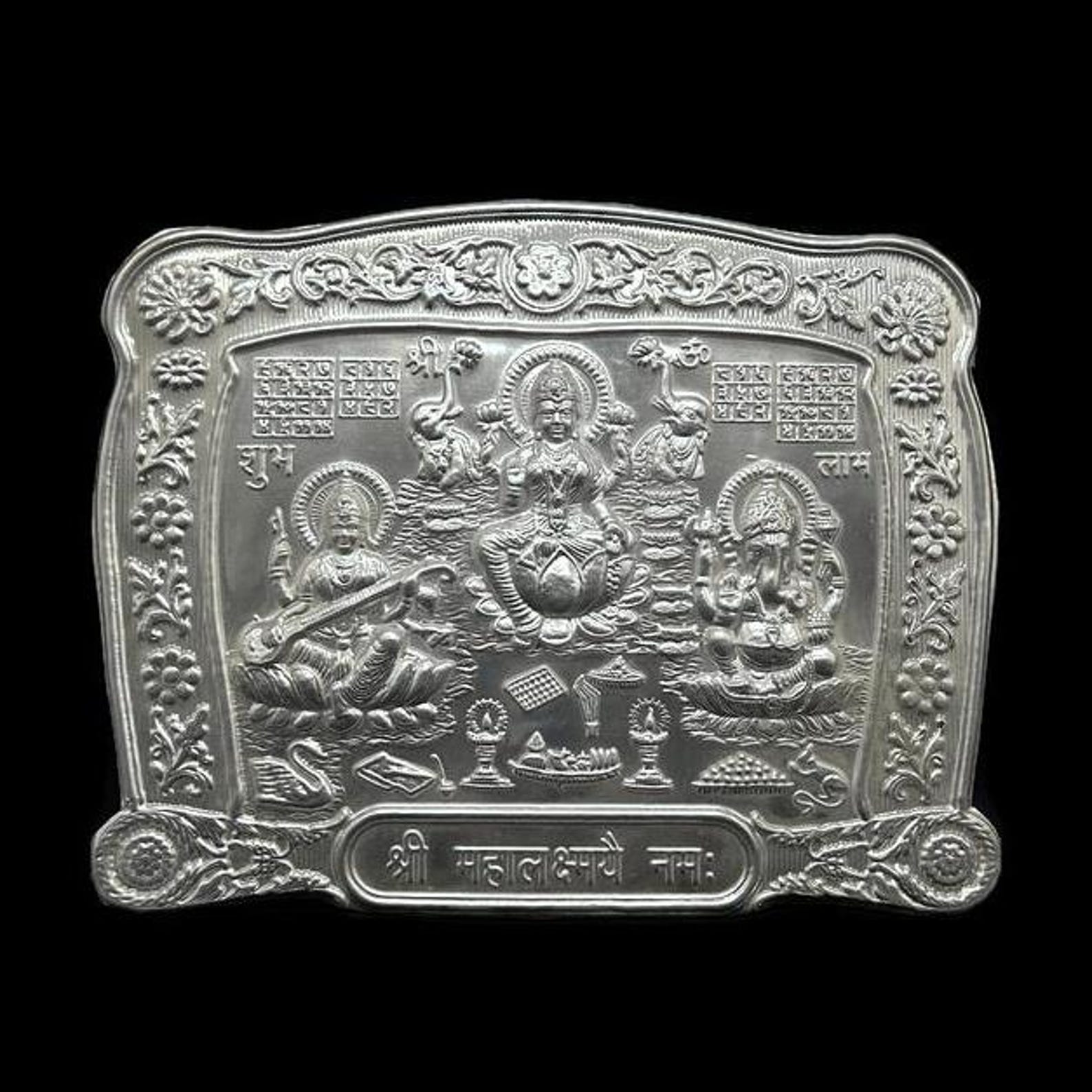 Pure Silver Laxmi Ganesh Saraswati Yantra / Best Gift for Every ...