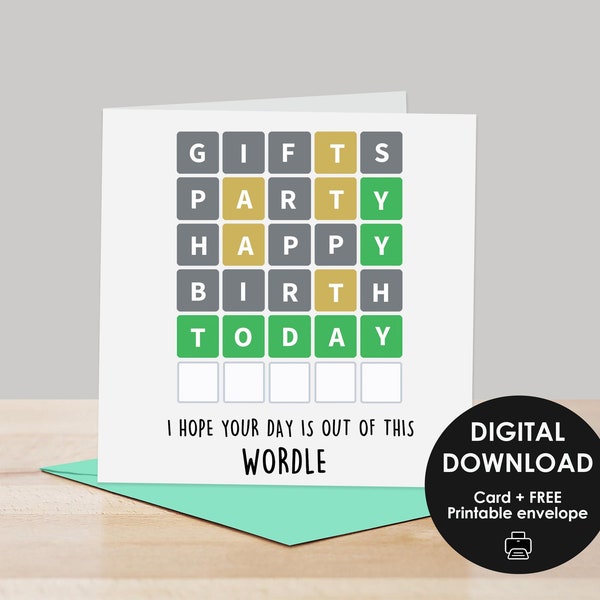 Wordle Birthday Card - Etsy
