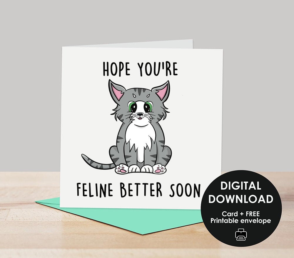 Printable Card, Get Well Soon Card, Printable Get Well Card, Card for ...