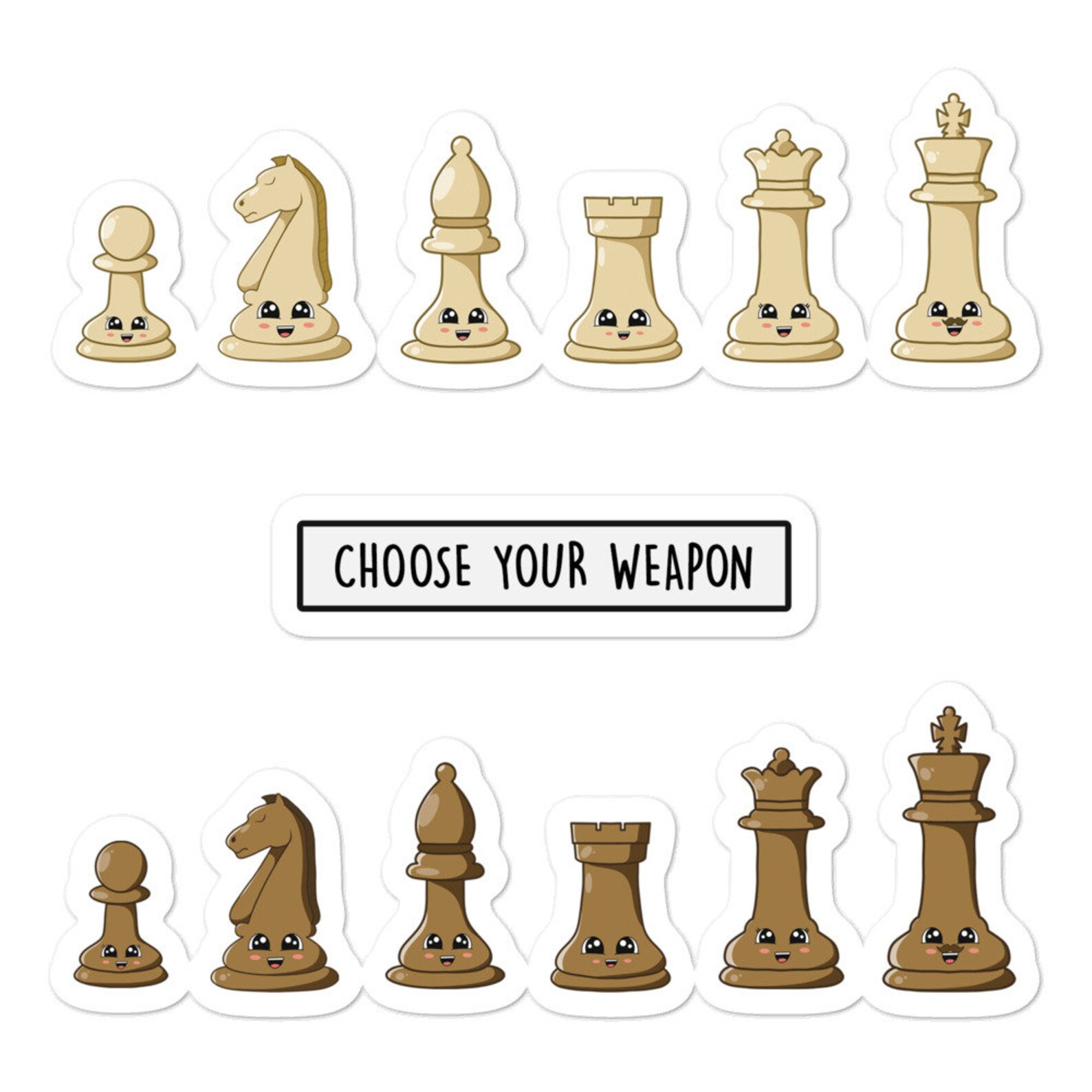 Kawaii Chess Sticker Set of 3 Choose Your Weapon Cute Chess Stickers ...