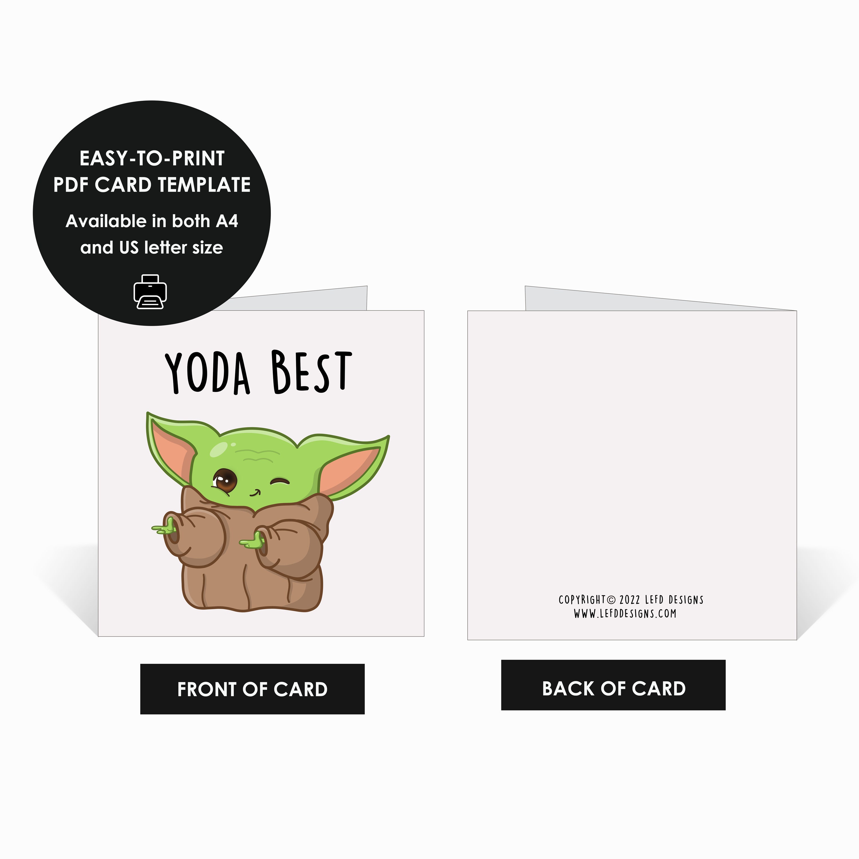 Baby Yoda - Printable Greeting Card, Yoda Best, Star Wars, Mandalorian ...