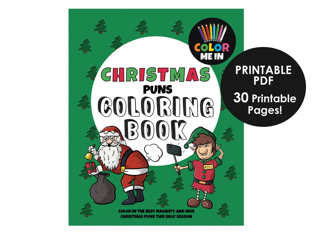 Printable Coloring Book, Christmas Puns Coloring Book, Printable ...