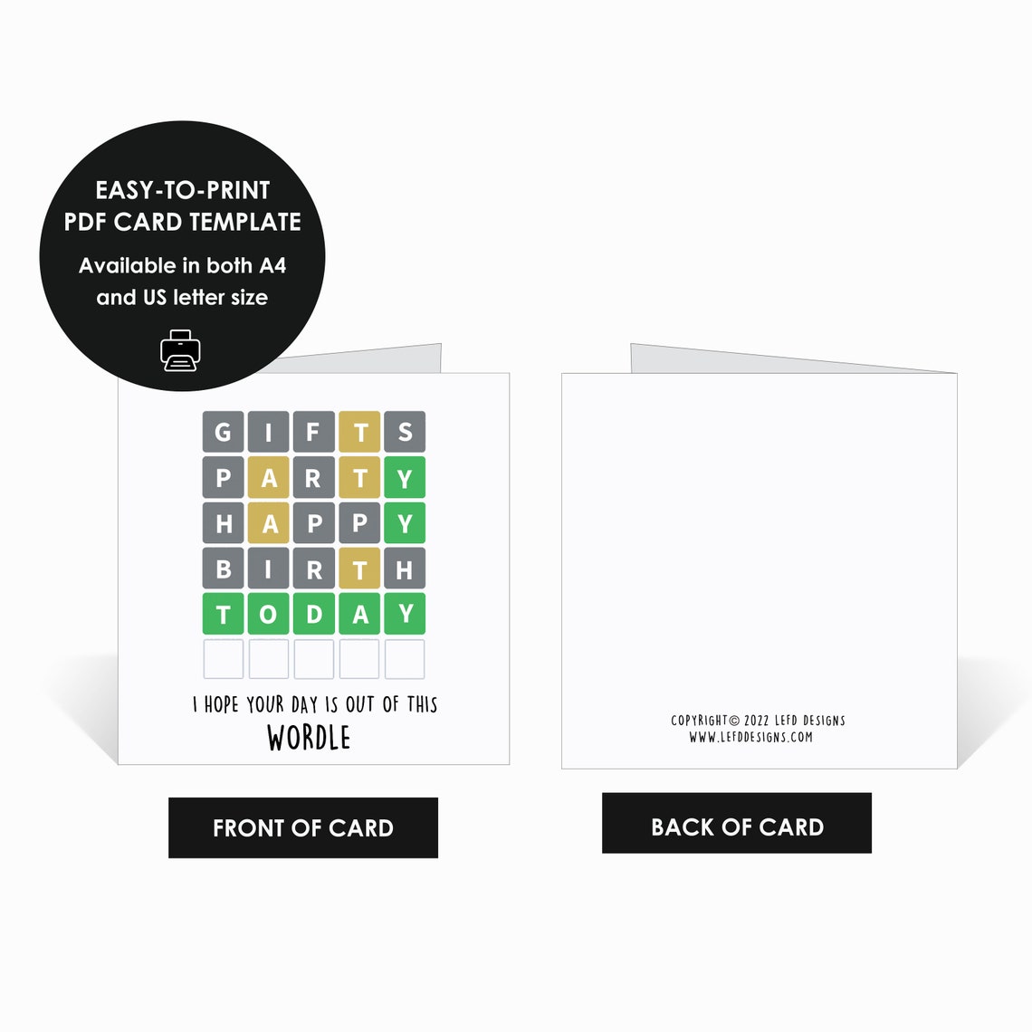 Wordle Birthday Card - Instant Download Cards, Printable Greeting Card ...