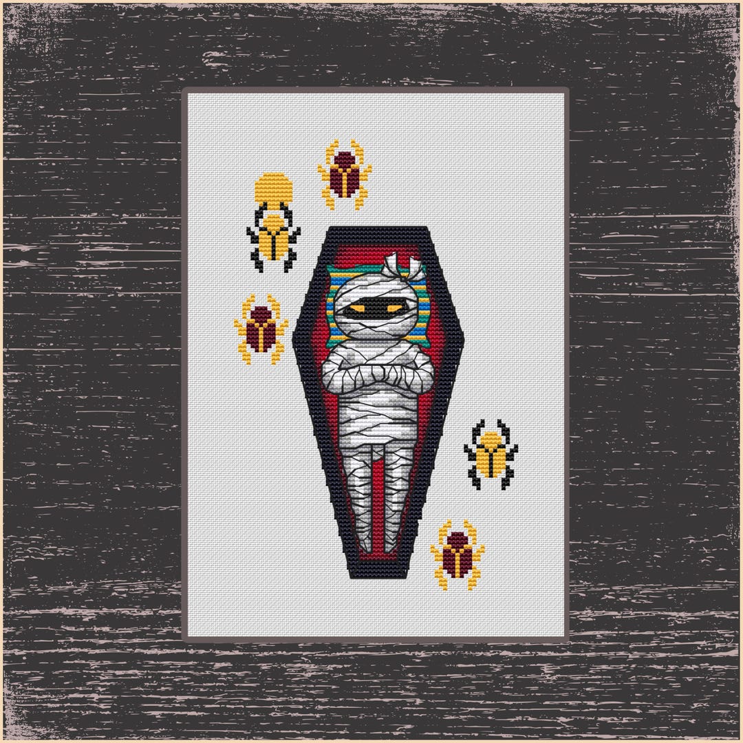 Halloween Mummy Cross-stitch Pattern, Wrapped in Legends – Mummy ...