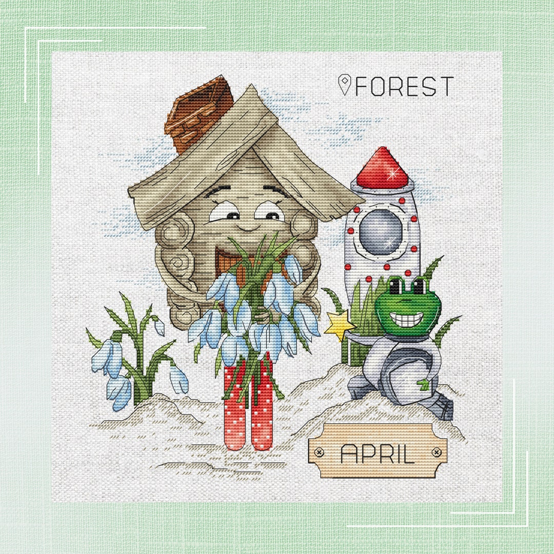 Enchanting Fairytale Hut Cross Stitch Pattern April Delight, Whimsical ...