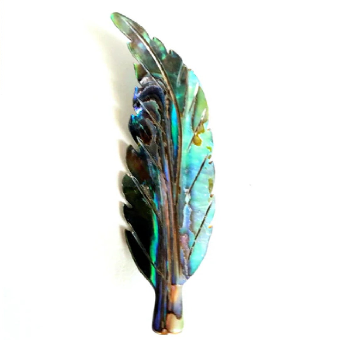 Handmade Abalone Shell Feather Shape From Tasmania Size 60mm Weight 2 ...