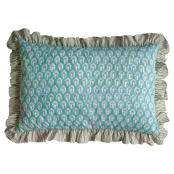Block Print Cushion - Etsy UK