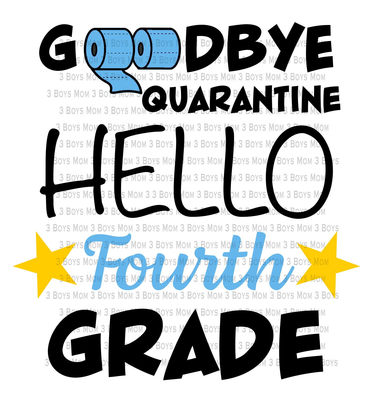 Goodbye Quarantine Hello Fourth Grade Blue, Boy Back to School PNG ...