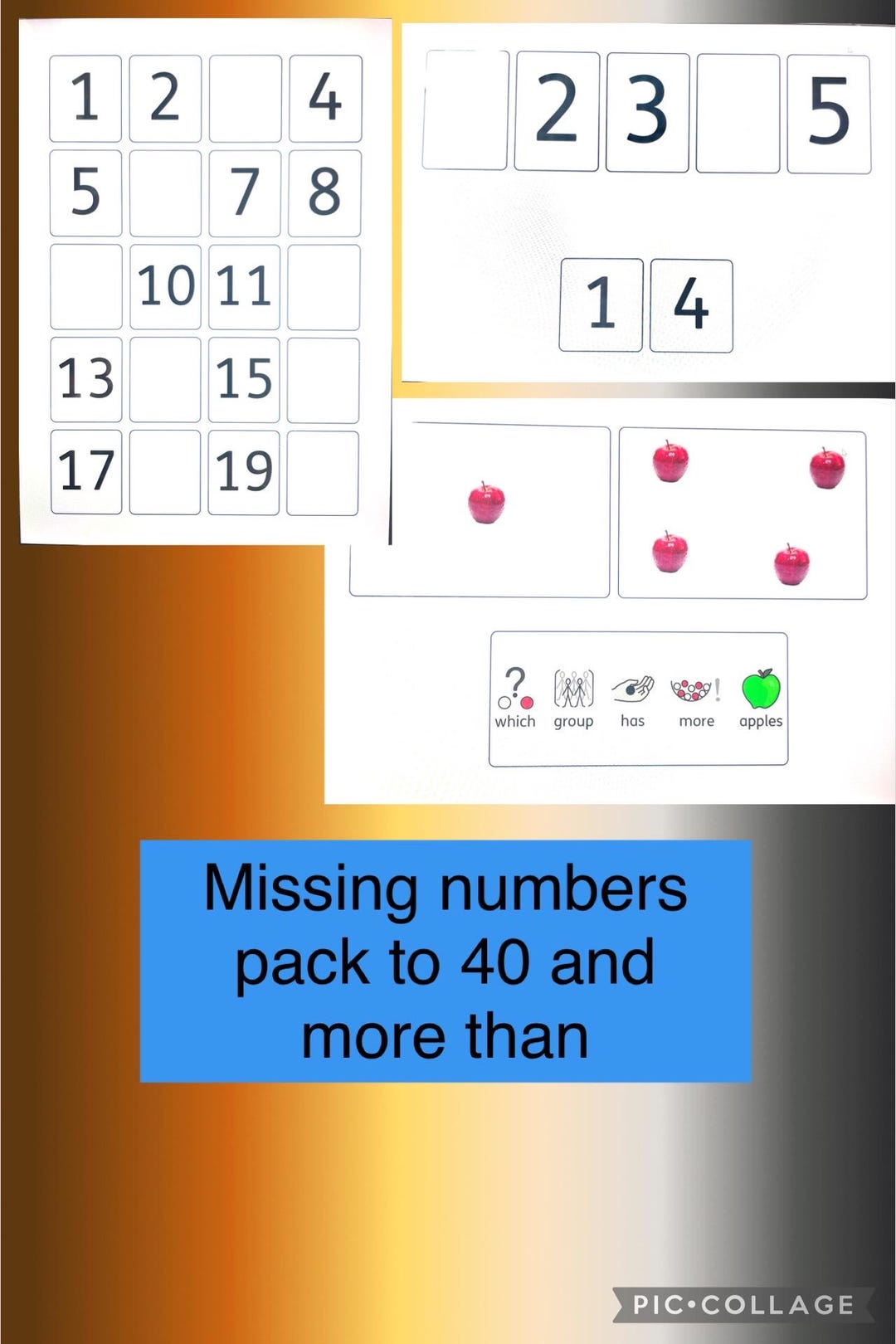 Missing Numbers to 40 and More Than - Etsy