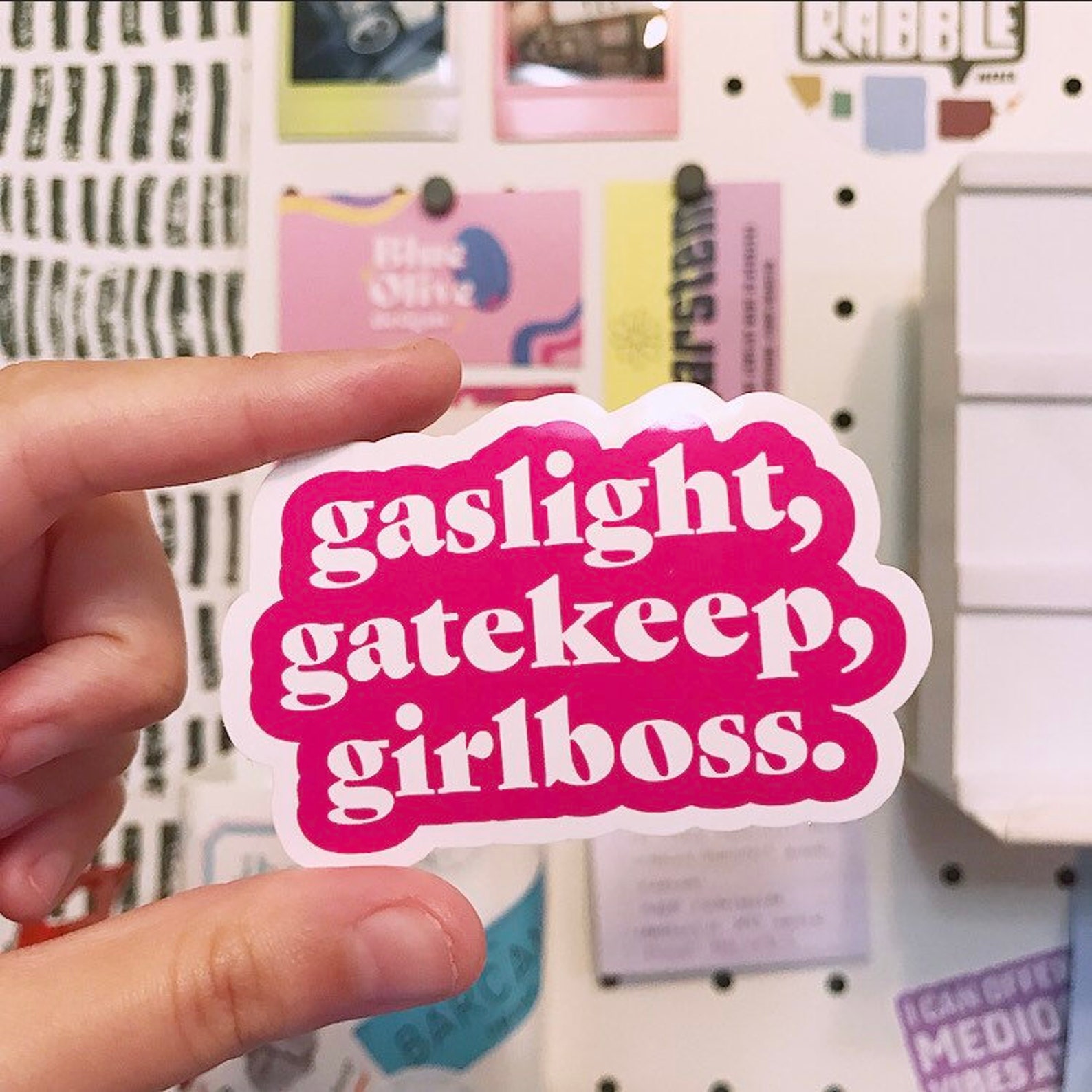 GASLIGHT GATEKEEP GIRLBOSS Sticker | Etsy