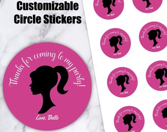 Barbie Thank You Labels - Etsy