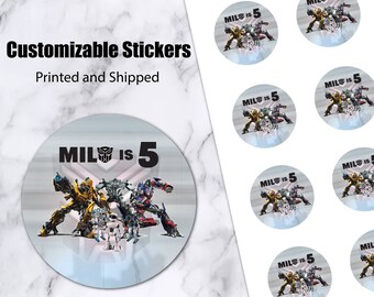 Transformers Box Label Birthday Party Gable Box Gift Bag Labels ...