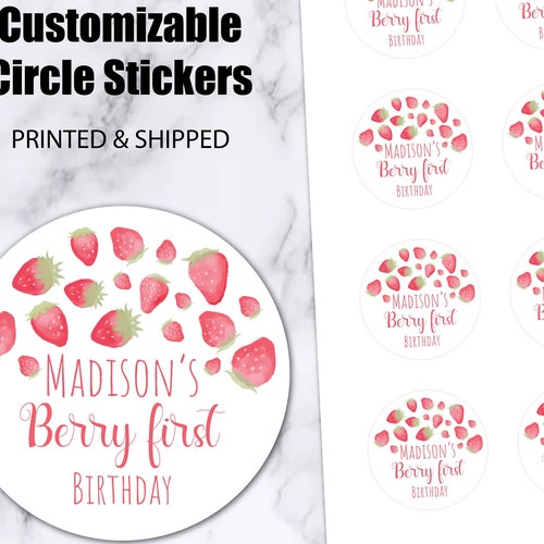 Editable Strawberry Birthday Thank You Tags Favor Tags Berry - Etsy