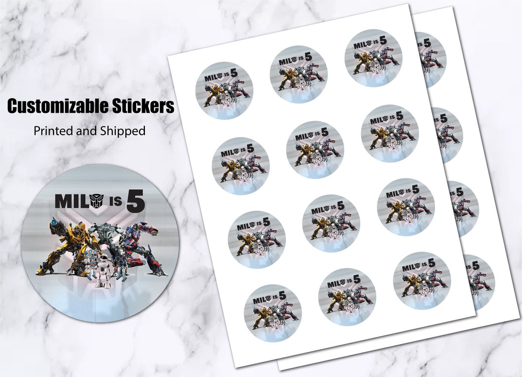 Transformers Birthday Party Stickers, Superhero Thank You Labels ...