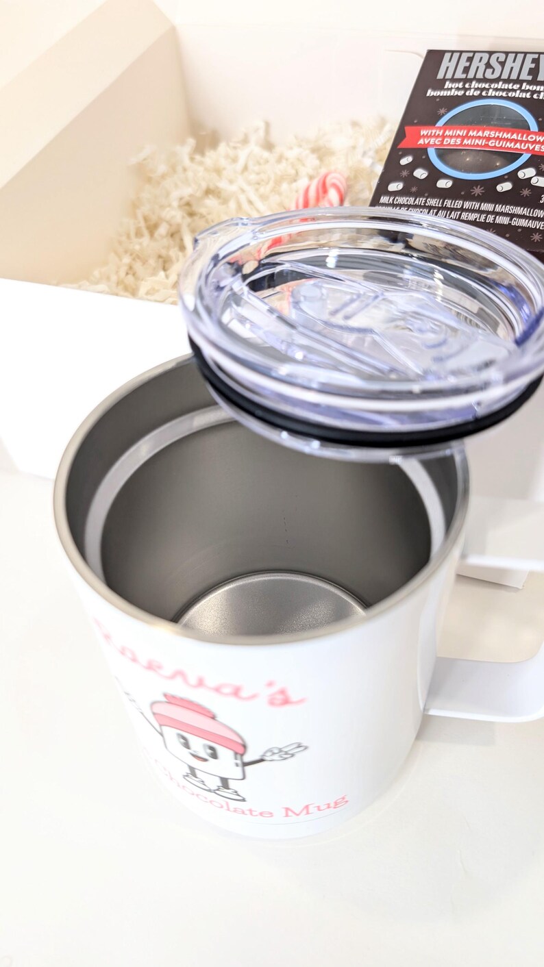Kids Hot Cocoa Mug With Lid, Christmas Gift, Personalized Kids Mug, Hot ...
