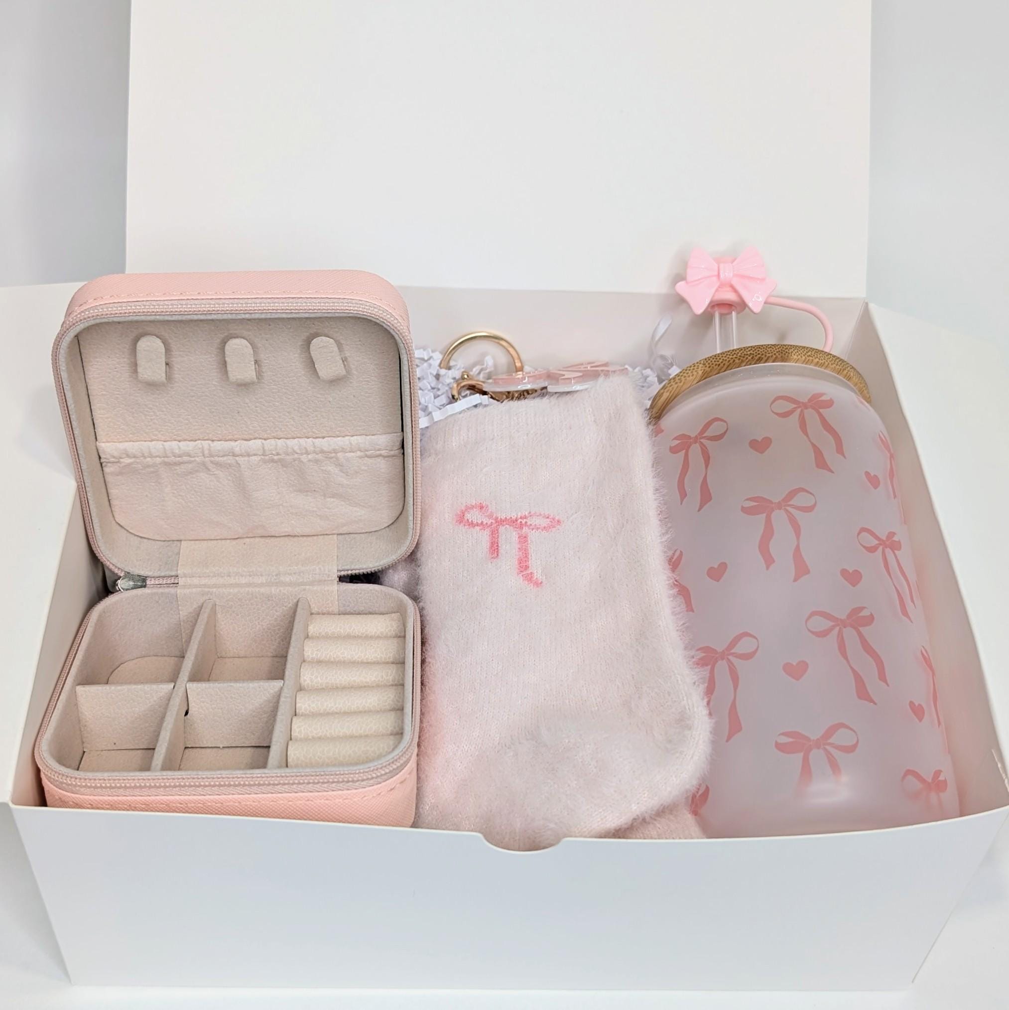 Coquette Gift Box: Pink Bows, Hearts Bottle, Personalized Pre-teen Gift ...