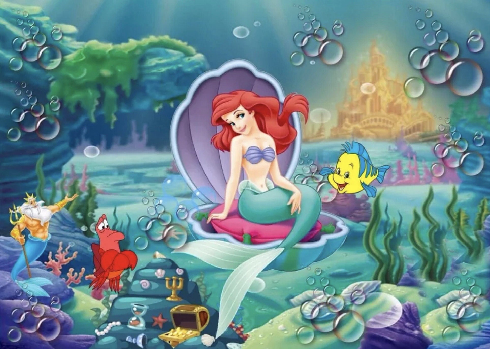 Little Mermaid Ocean Background