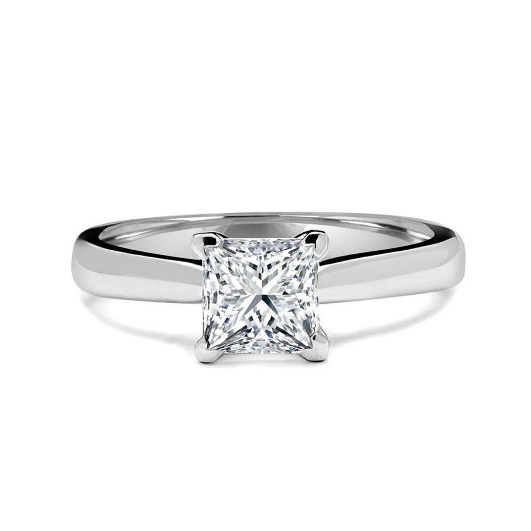 2.00 Carat 925 Sterling Silver Lab Created Princess Cut Diamond ...