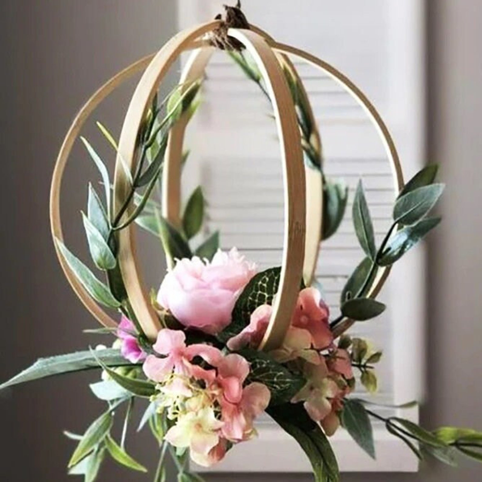 Wooden Bamboo Hoops | 5 Pieces | for Dreamcatchers, Flower Wreaths ...