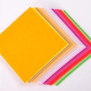 Felt Fabric Mixed Colours | 15x15cm Square | 40 Mixed Colours | Ideal ...