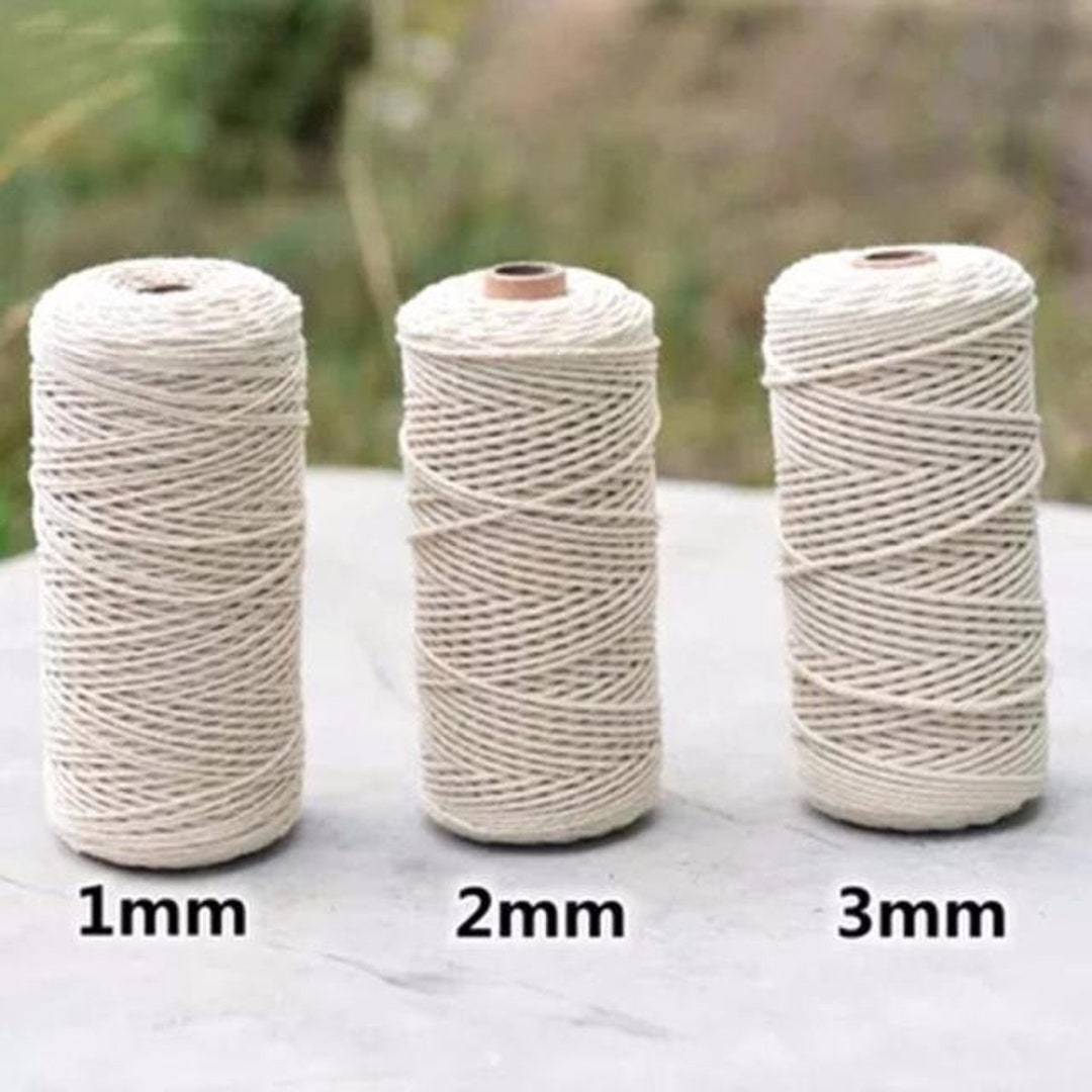Bulk Natural Cotton Cord | 200m to 400m Length | 1mm to 3mm | White or ...