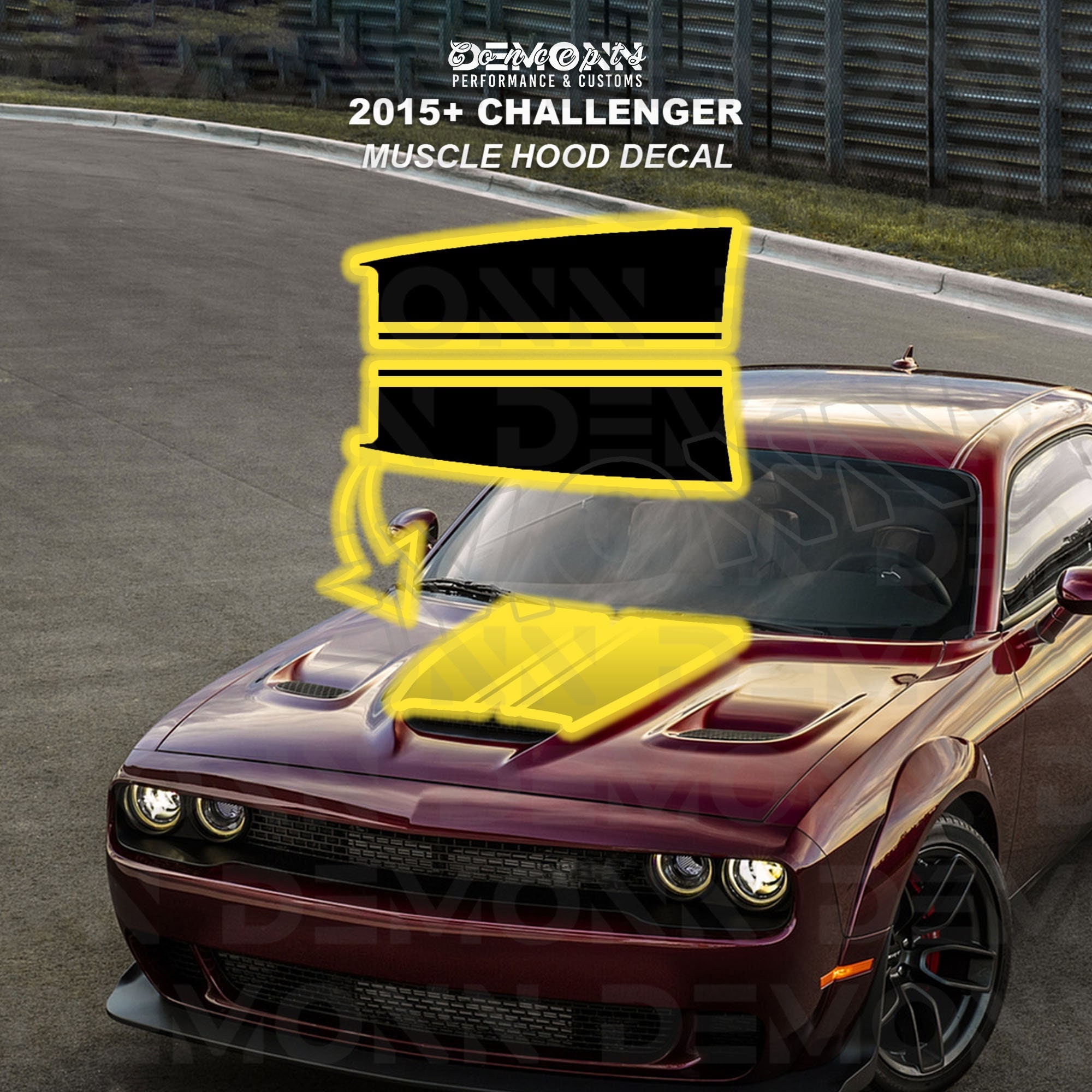 2015 Challenger Muscle Hood Decal Muscle Design Easy to - Etsy