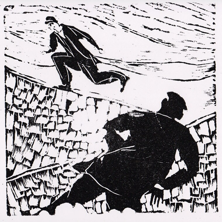 Charlie Chaplin Print Original Block Print Handmade Fine Art Relief ...