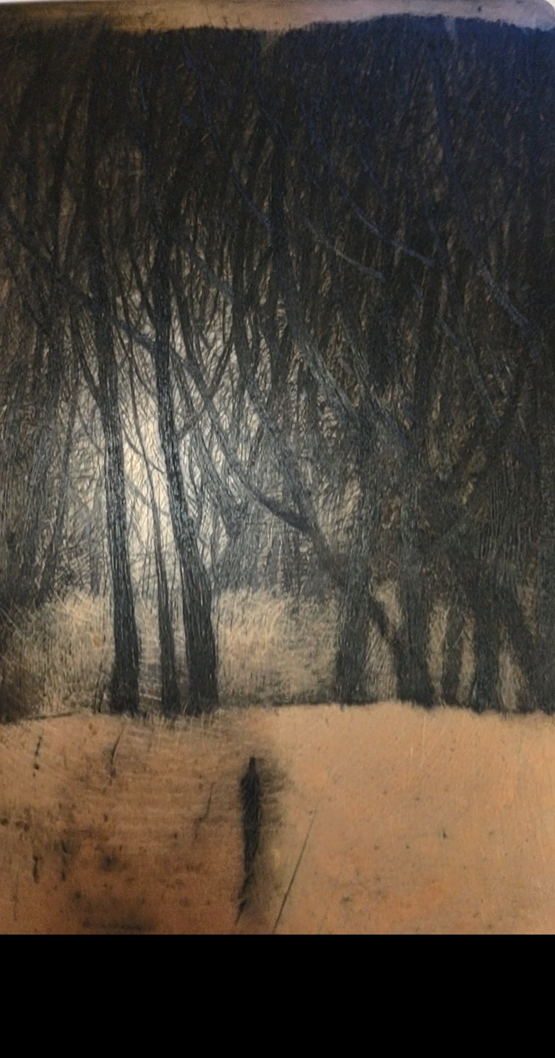 Original Etching-dry Point_winter Etching-printmaking-hand Prind-snow ...