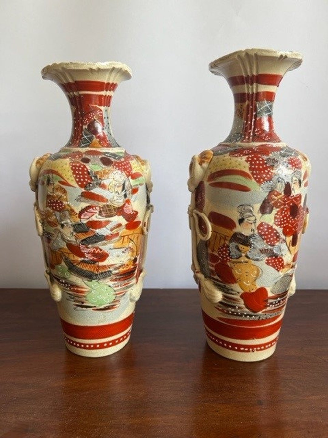 Fantastic Quality Two Large Antique Samurai Satsuma Vases - Etsy