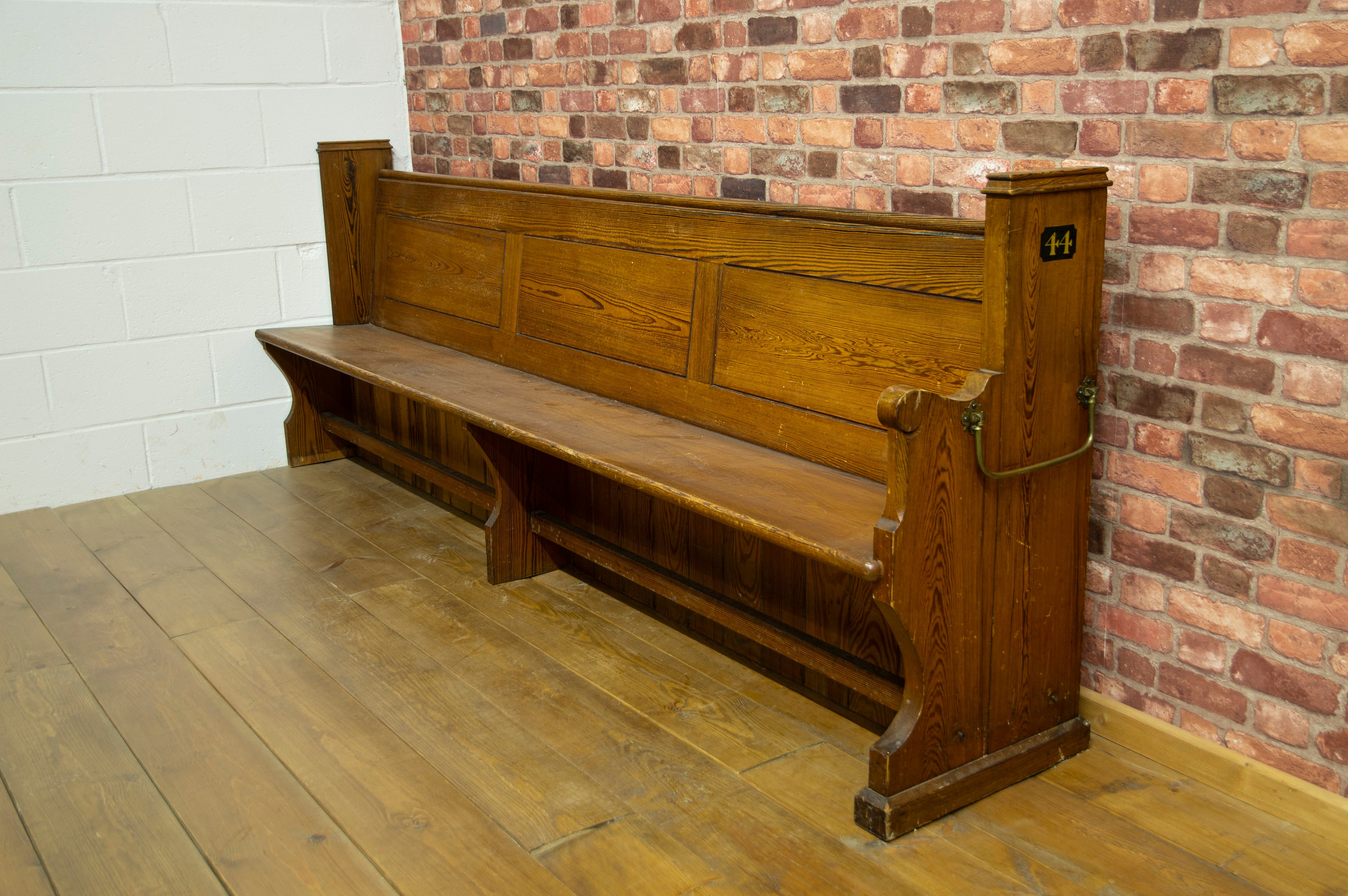 Large Antique Pitch Pine Church Pew Etsy