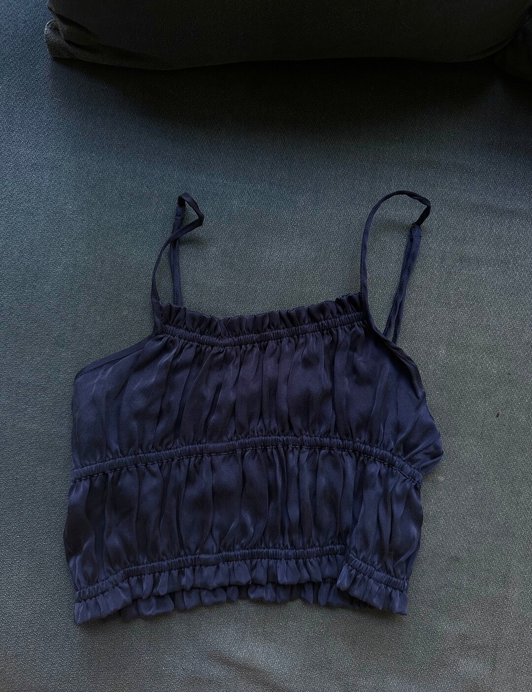 Indigo Navy Silk Crop-top - Silk Summer Shirt - Sleeveless Top - Ahimsa ...