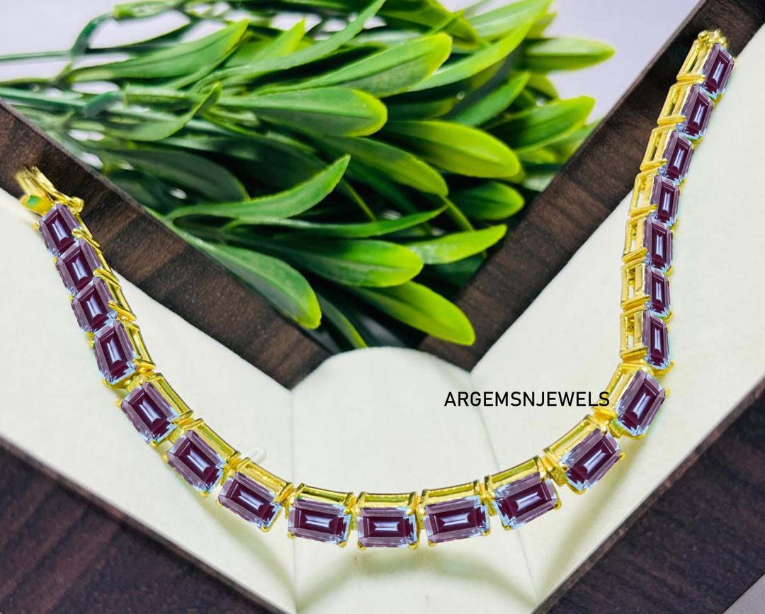 Alexandrite Bracelet-color Changing Gemstone-sterling Silver Bracelet ...