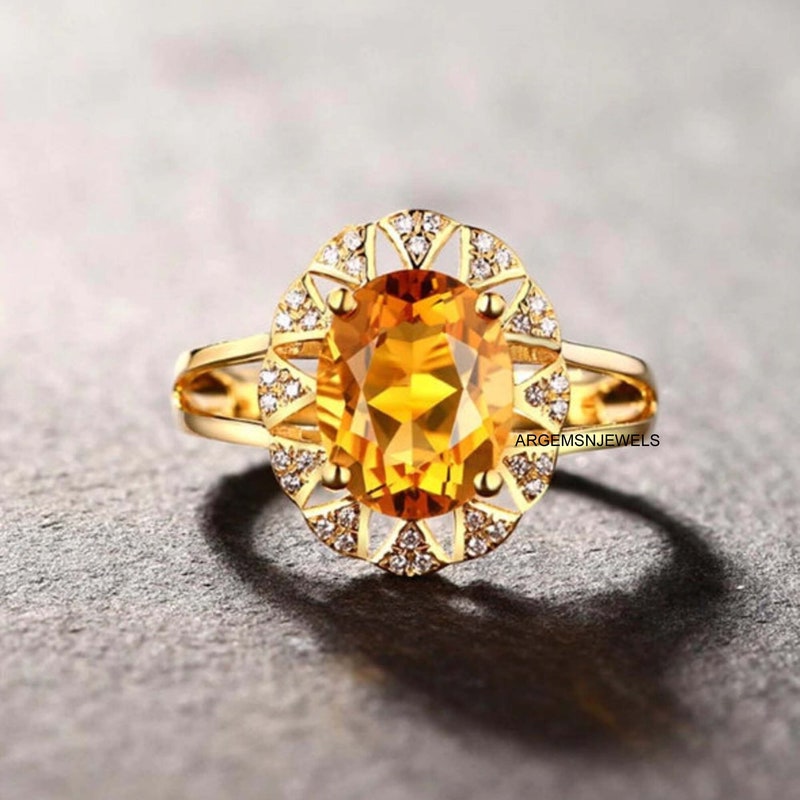 Yellow Topaz Ring - Etsy