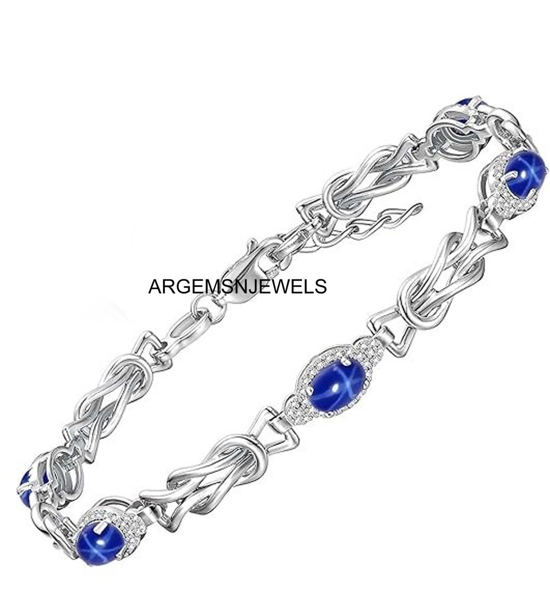 Vintage Blue Star Sapphire Bracelet in 925 Sterling Silver Lindy Star ...