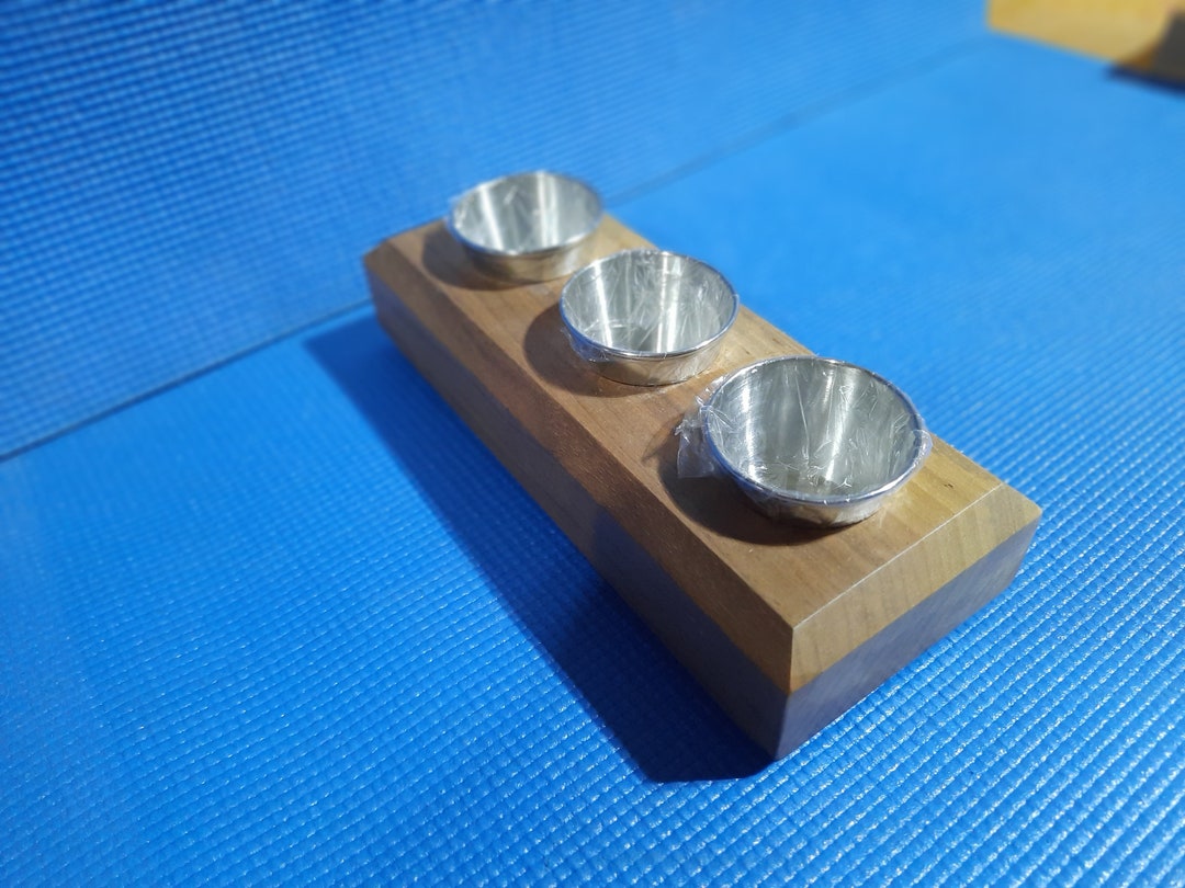 Solid Walnut 3 Cup Dipping Sauce Tray - Etsy