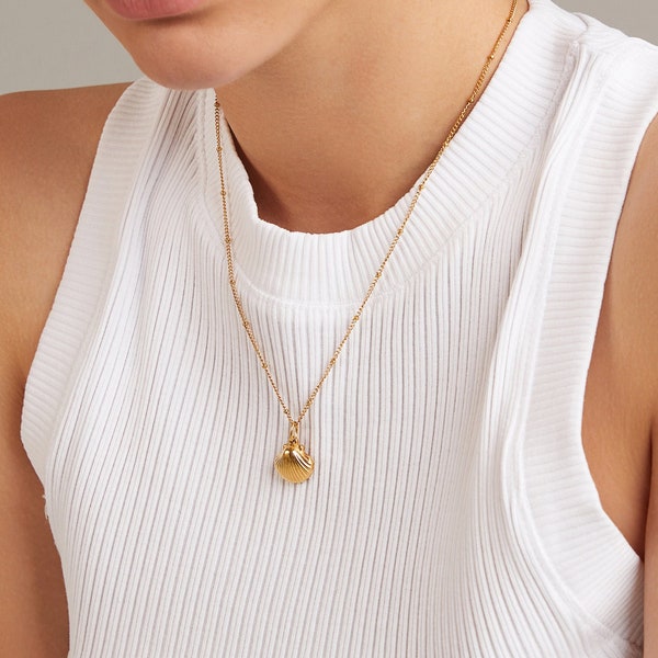 Gold Shell Necklace - Etsy