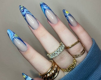 Fake Nails Starry Night - Etsy