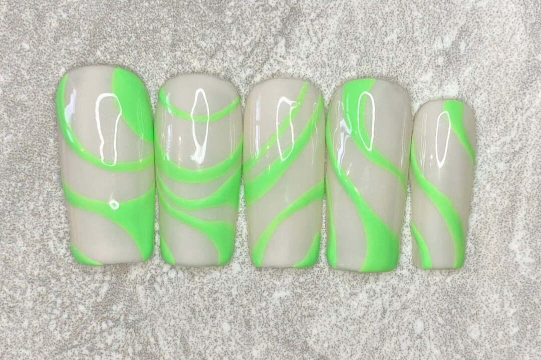Shego Green Nails - Etsy
