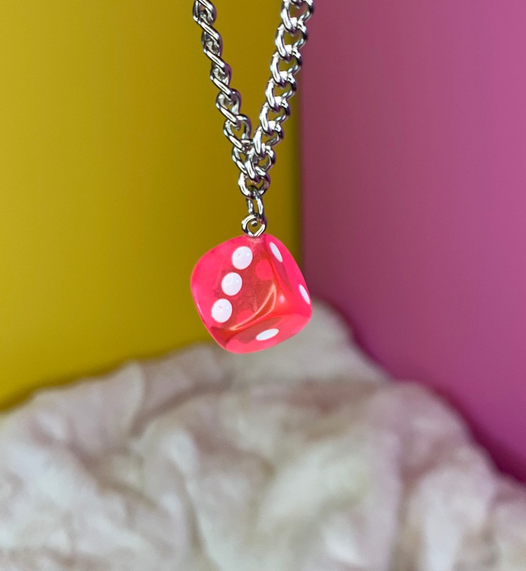 Handmade Neon Dice Chain Necklace - Etsy