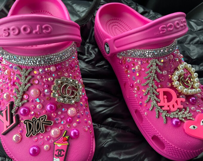Pink Bling Crocs, Bedazzled Crocs, Birthday Crocs, Wedding Crocs ...