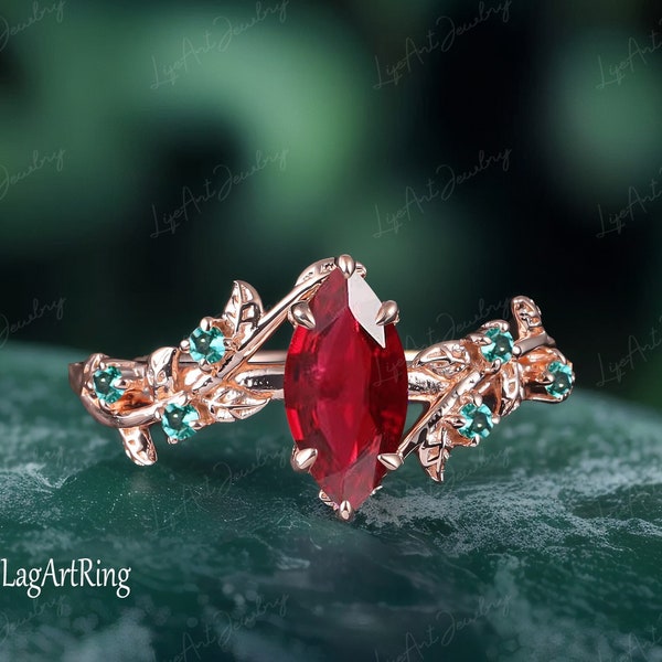 Ruby Engagement Ring - Etsy UK