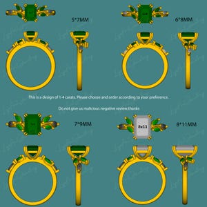 Emerald Cut 4CT Black Onyx Engagement Ring Art Deco 14k Yellow Gold ...