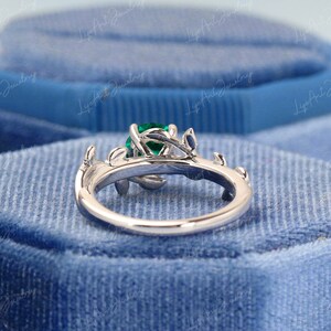 Unique Lab Created Emerald Engagement Ring Vintage Engagement - Etsy