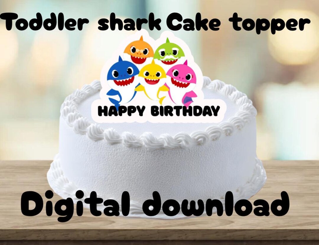 Toddler Shark Cake Topper: Birthday Party Decoration (digital Download ...