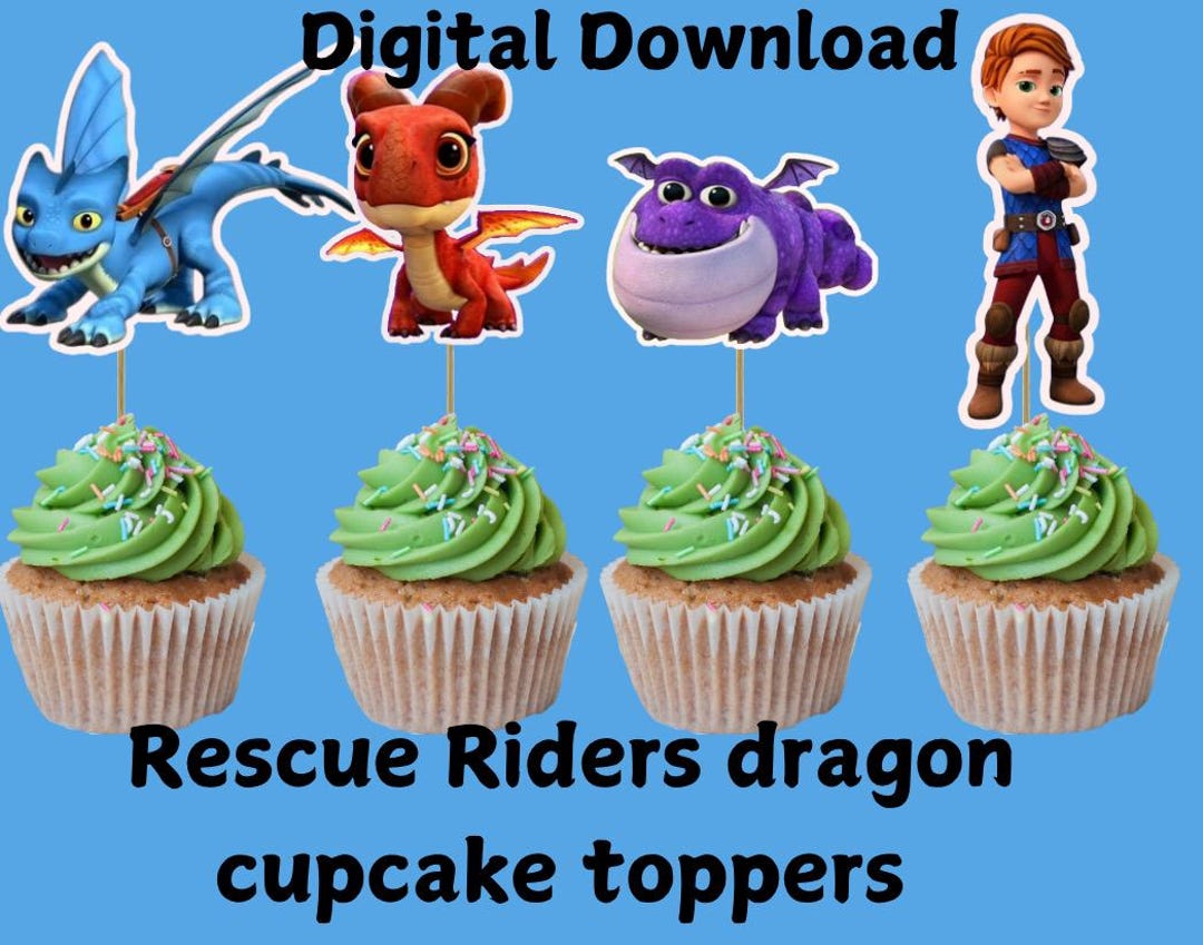 Rescue Riders Dragons Cupcake Toppers Digital Download - Etsy