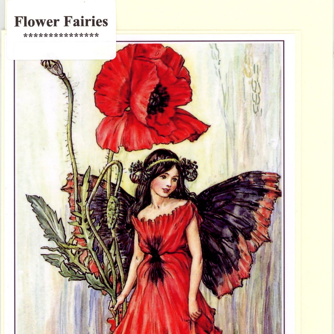 THE POPPY FAIRY a Pretty and Nostalgic Hand Made Greeting Card Suitable ...